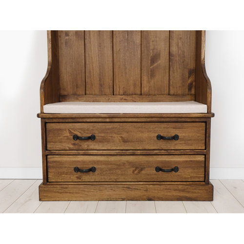 Three Posts Brundidge Pine Solid Wood Hall Tree with Bench and Shoe ...