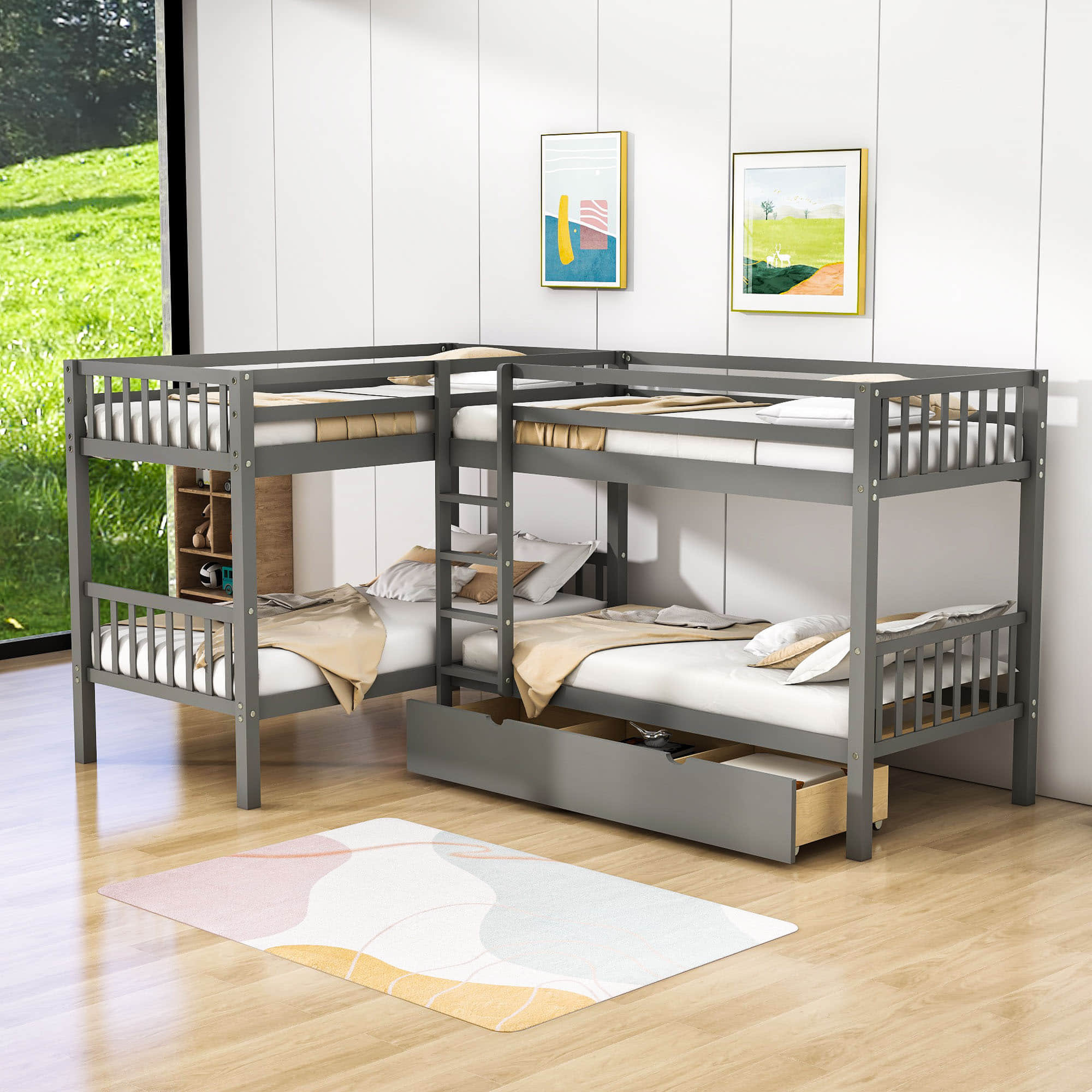Harriet Bee Dissie Twin Over Twin 3 Drawer Bunk Bed by Harriet Bee ...
