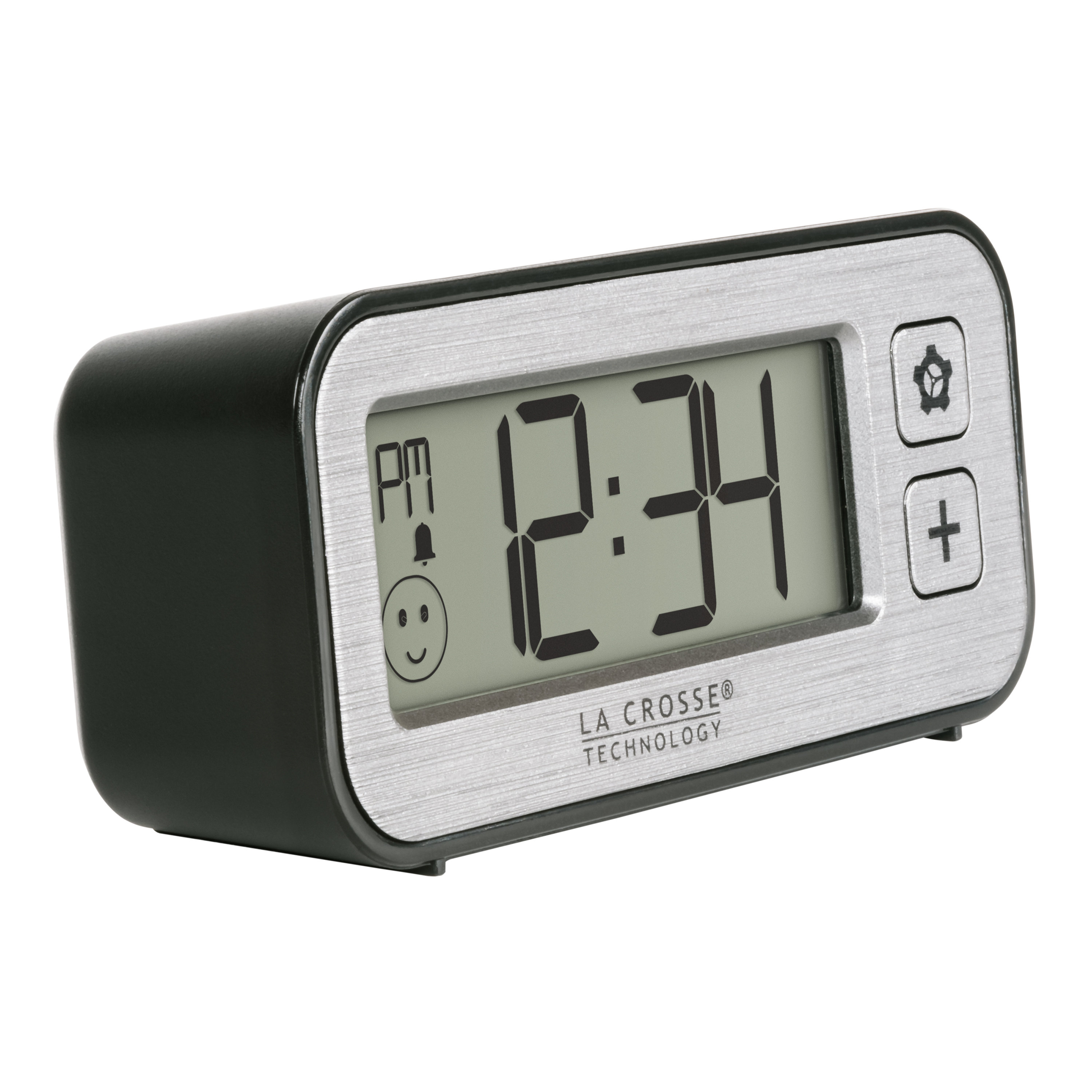 La Crosse Technology Digital Quartz Tabletop Clock with Alarm in Silver ...