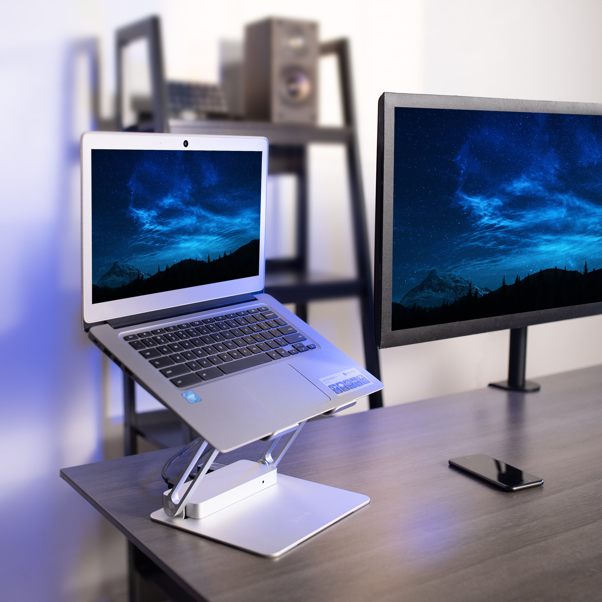 Vivo Silver Tilt Desktop Mount Holds up to 6 Lb. | Wayfair