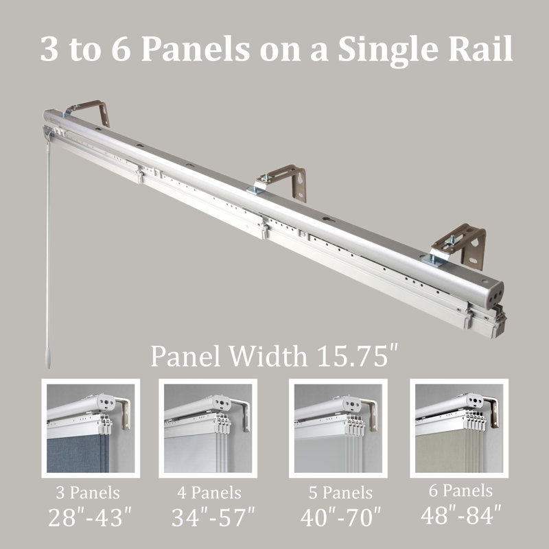 Rod Desyne Shattered 4-Panel Single Rail Panel Track Extendable 34"-57 ...