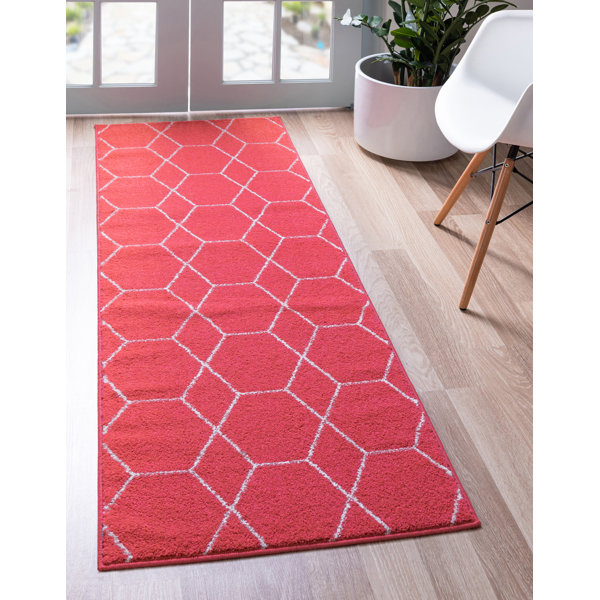 Wrought Studio Devin Geometric Pink Area Rug & Reviews | Wayfair