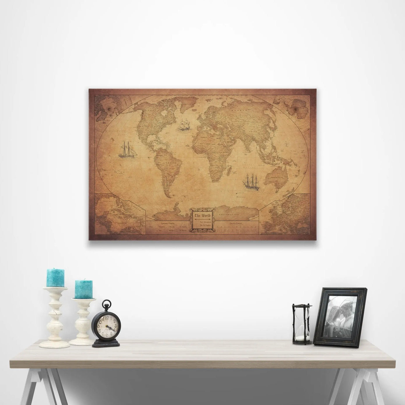 Longshore Tides World Push Pin Travel Destination Map (Winkel Tripel ...