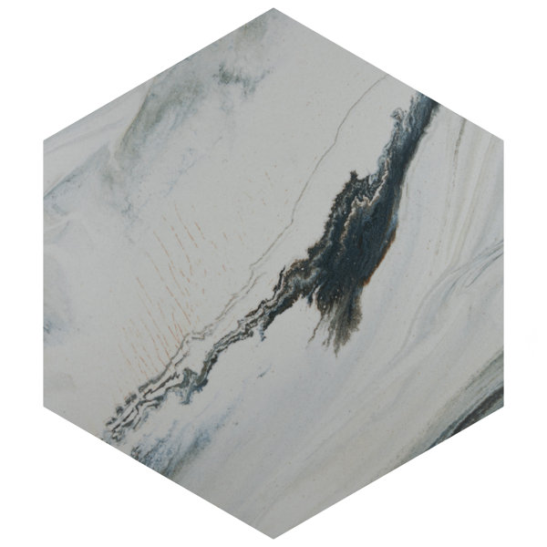 Merola Tile Marmaris Hex 9" x 10" Porcelain Marble Look Wall & Floor ...
