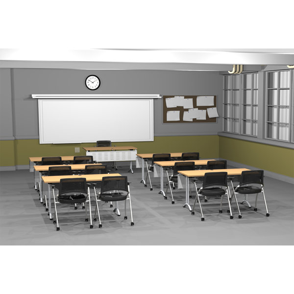 TeamWORK Tables 13 Person Training Meeting Seminar Tables with Modesty ...