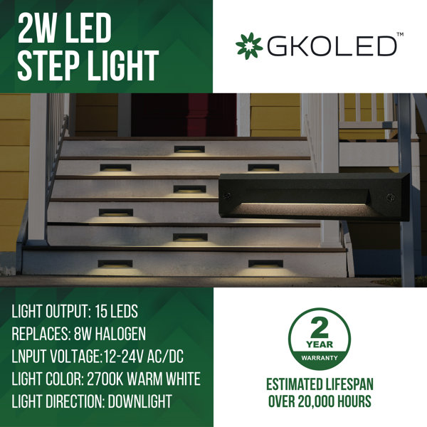 GKOplus Led Linear Step Lights 6 Pack Black | Wayfair
