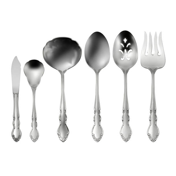 Oneida Juilliard 6 Piece Flatware Serving Set, 18/10 Stainless Steel ...