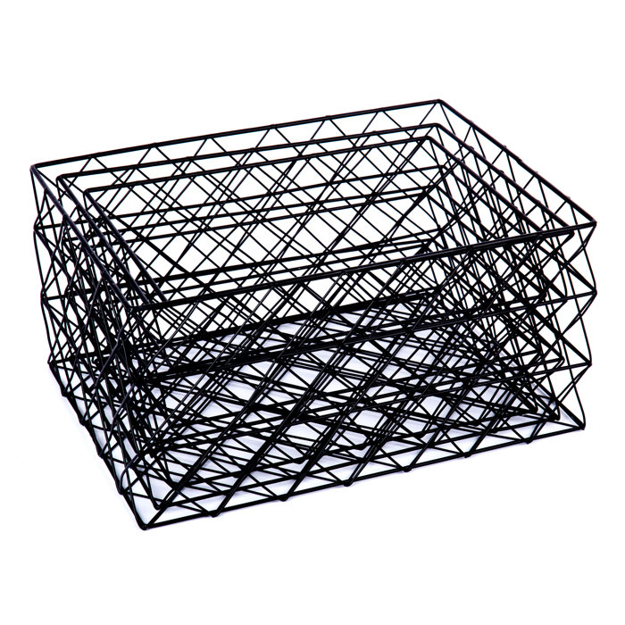 Brayden Studio® Geo Storage Wire 3 Piece Basket Set | Wayfair