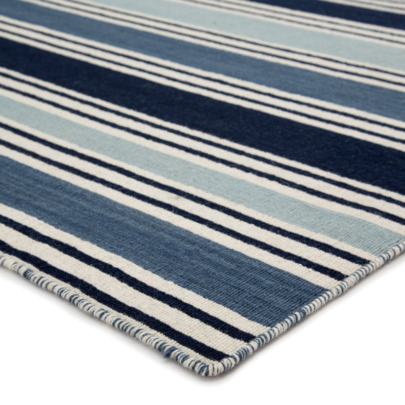 Longshore Tides Oceane Handmade Flatweave Wool Blue/White Rug & Reviews ...