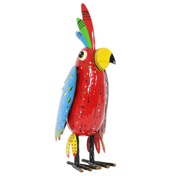 Exhart Colorful Metal Garden Bird Statue, 19 Inch | Wayfair