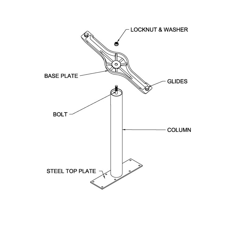 JI Bases 28.25" T-Shape Table Base | Wayfair