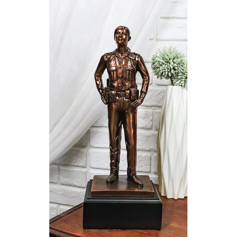 Red Barrel Studio® Police Woman Officer Cop in Uniform Standing Guard ...