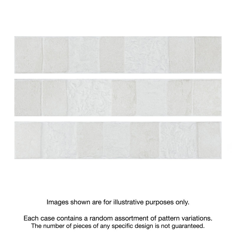 Merola Tile Blend 3" x 17.5" Porcelain Stone Look Subway Wall Tile ...