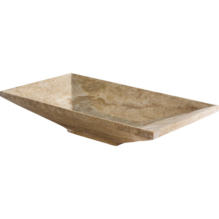 AA Warehousing 13'' Beige/Tan/Brown/Natural Stone Rectangular Vessel ...