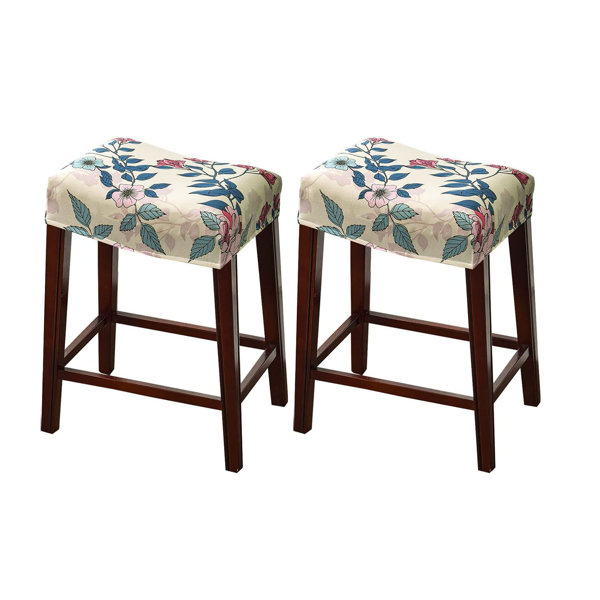 Red Barrel Studio® 2 Pieces Printed Rectangle Bar Stool Cover Chair ...