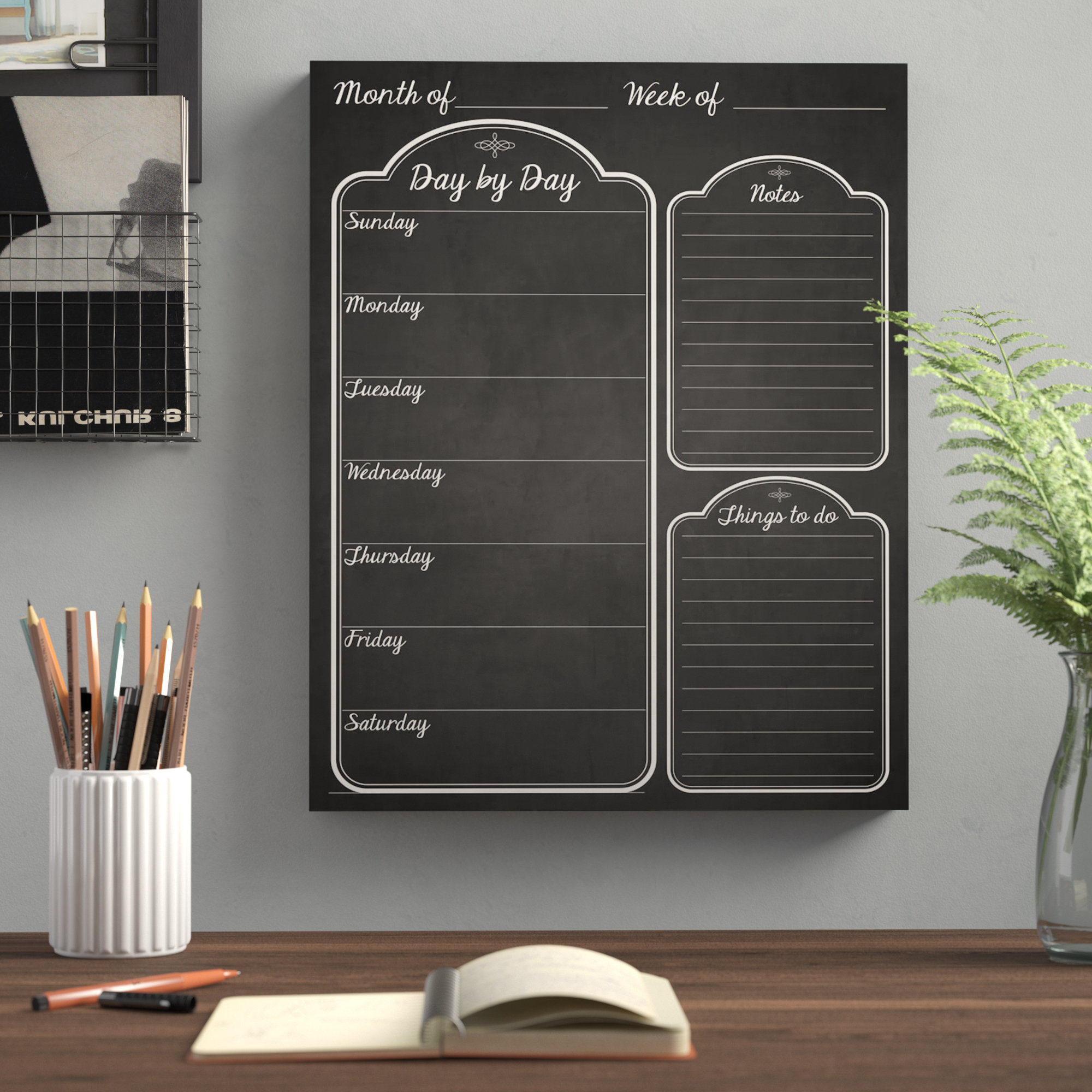 Laurel Foundry Modern Farmhouse Day by Day Wall Mounted Dry Erase Board ...