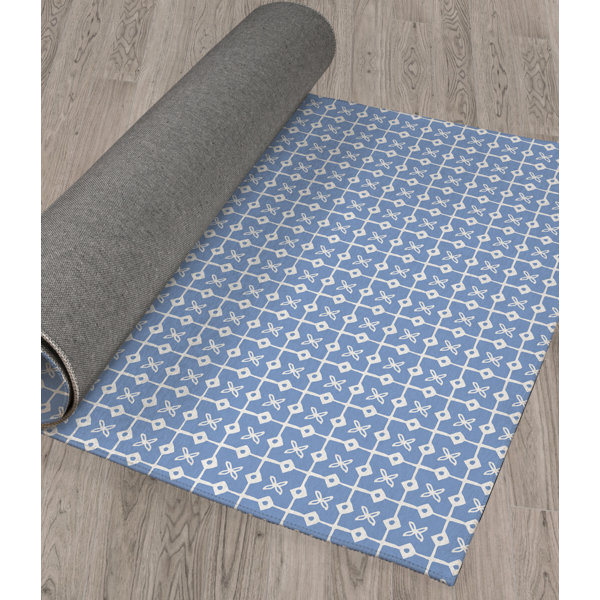 Ebern Designs Aavyn Performance Blue/Periwinkle Rug | Wayfair