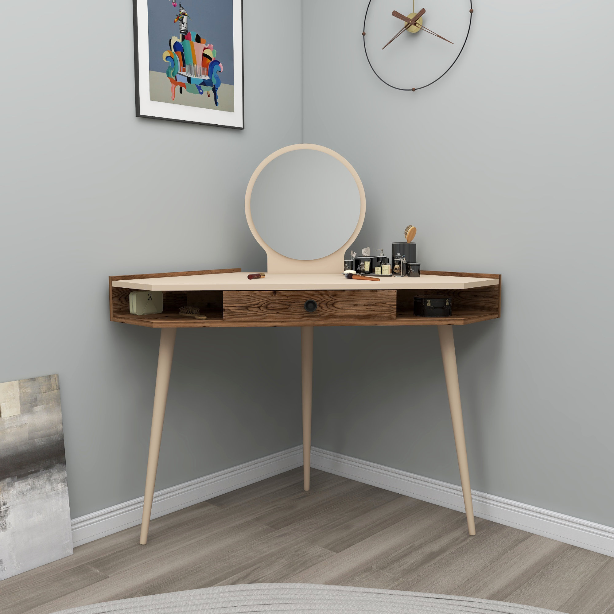 Mikado Living Cristina Dressing Table with Mirror | Wayfair.co.uk