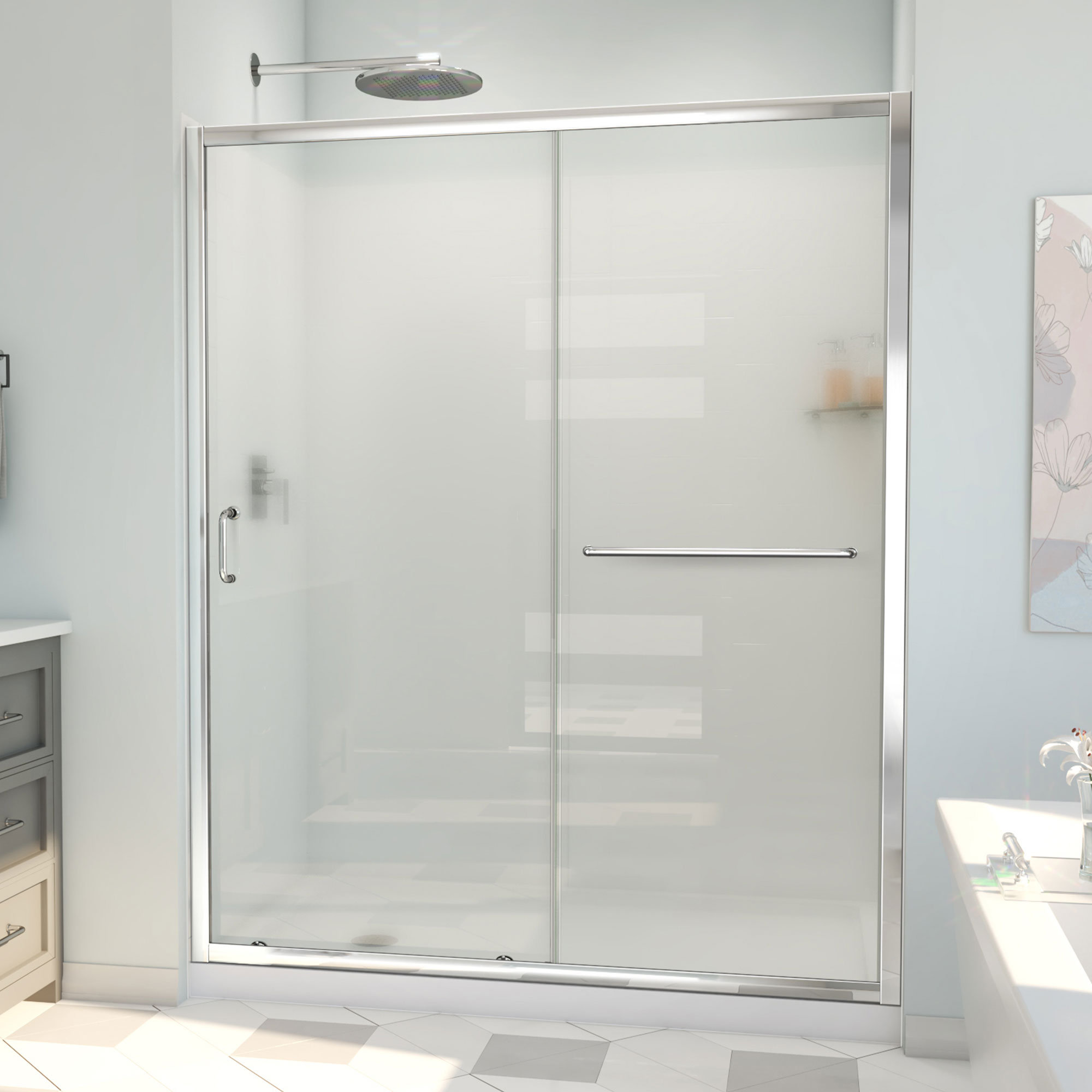 DreamLine 60" W x 30" D x 78" H Semi-Frameless Rectangle Shower Kit ...