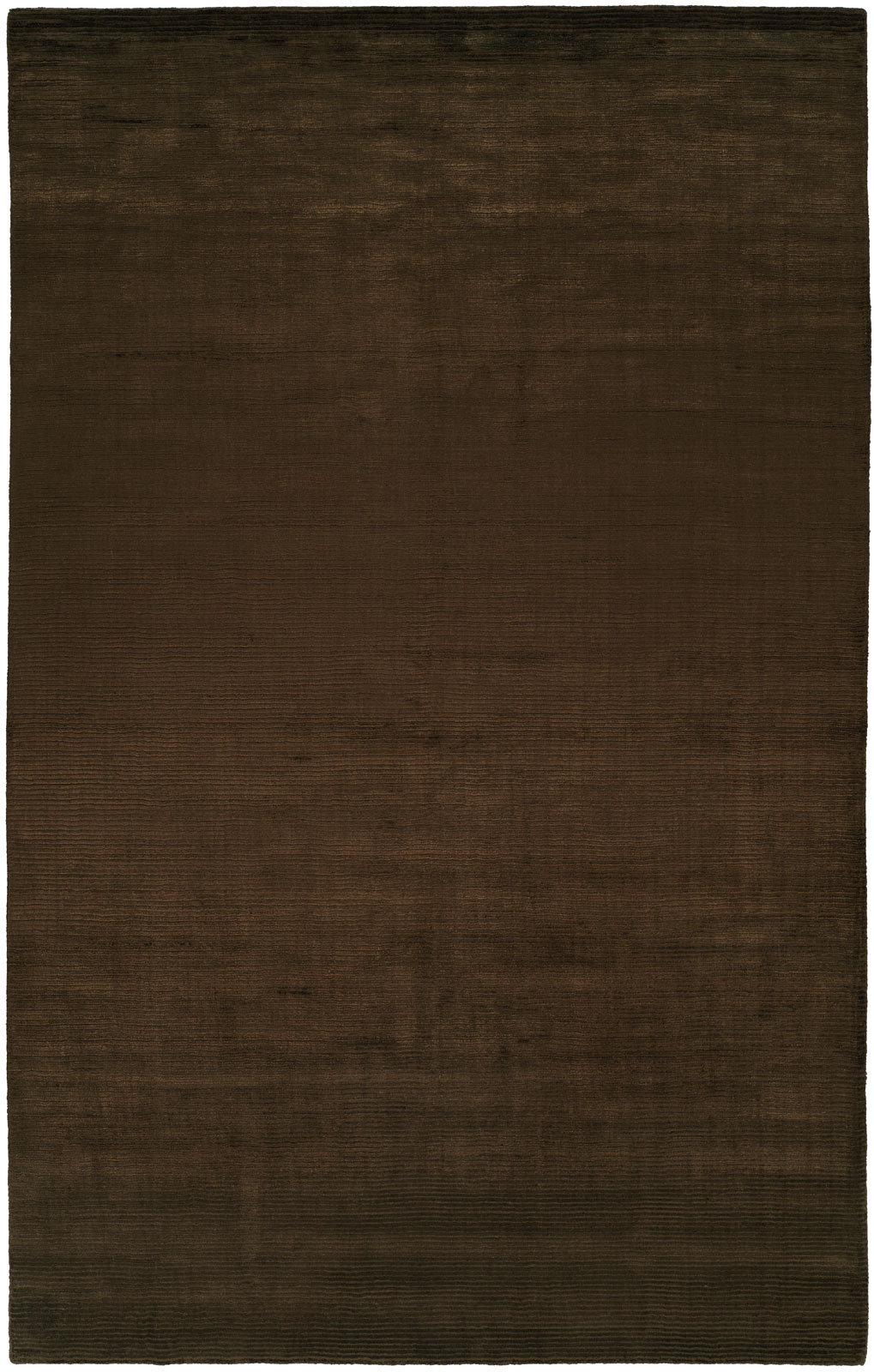 Meridian Rugmakers Handmade Hand Loomed Viscose Dark Brown Rug ...