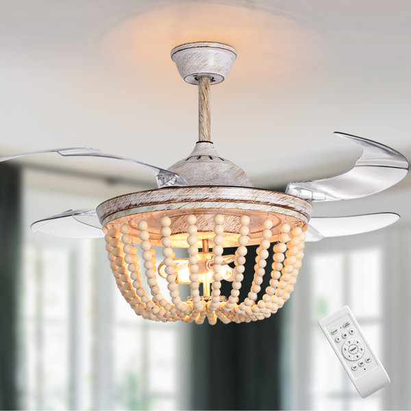Bungalow Rose Preet 42'' Ceiling Fan with Beaded Accents and Light Kit ...