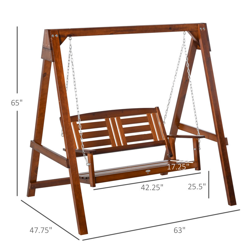 Outsunny 2 Person Solid Wood Porch Swing & Reviews | Wayfair