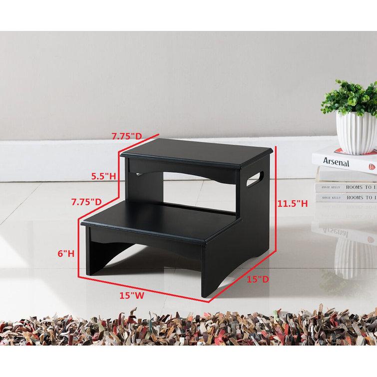 Winston Porter Hazleton 2-Step Manufactured Wood Step Stool & Reviews ...