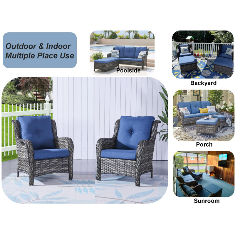 Hummuh Carolina 4 - Person Outdoor Seating Group with Cushions | Wayfair