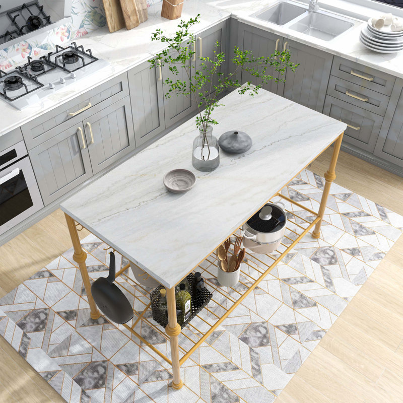 Lark Manor Allisun Marble Kitchen Island | Wayfair