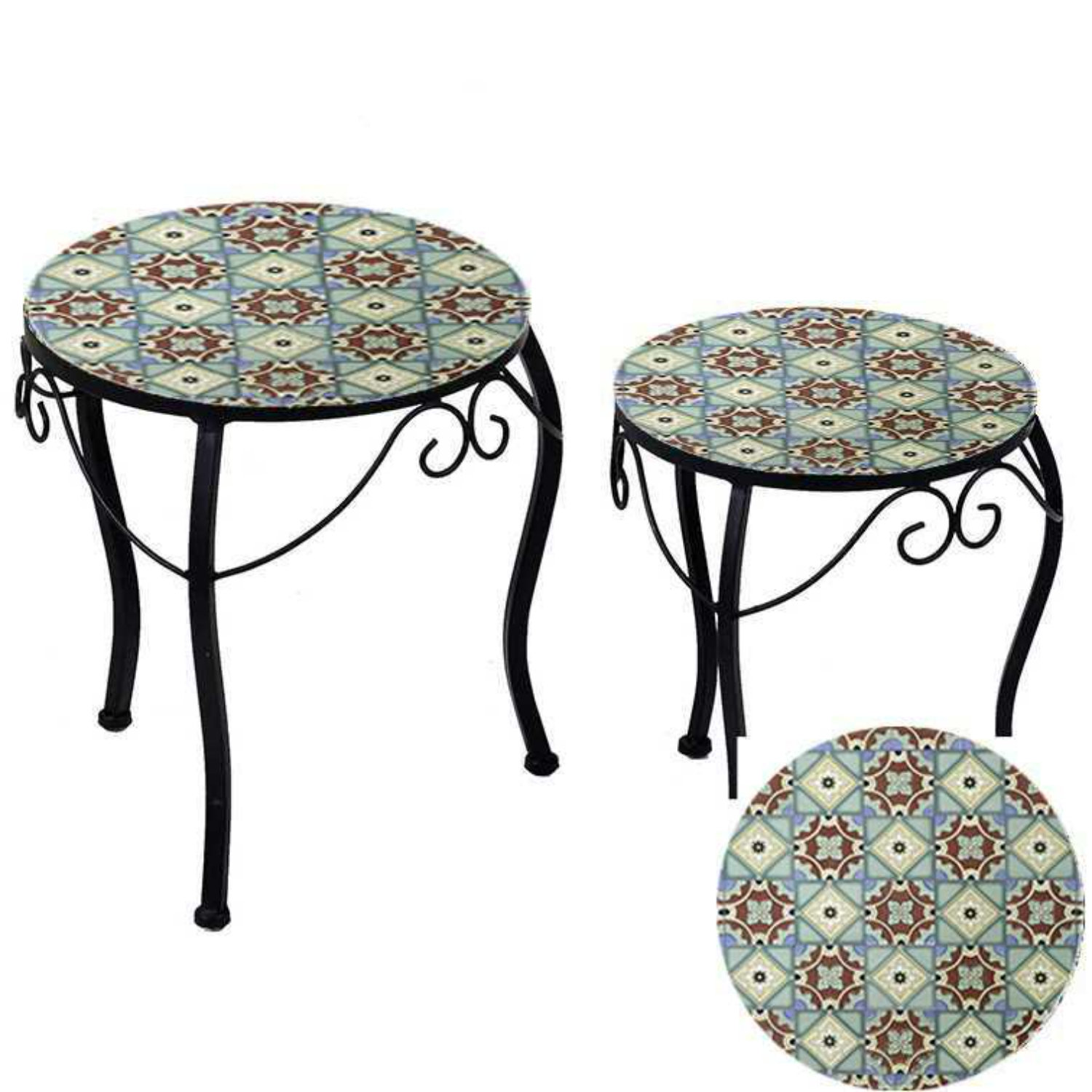 Latitude Vive Aneshka Round Nesting Plant Table | Wayfair.co.uk