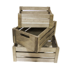 Gracie Oaks 3 Pieces Manufactured Wood Crate Set & Reviews | Wayfair