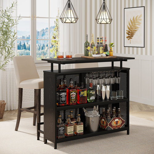 Latitude Run® White 47.24'' Home Bar & Reviews | Wayfair