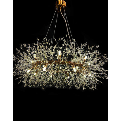 Mercer41 Jannuel 16 - Light Crystal Sputnik Wagon Wheel Chandelier ...