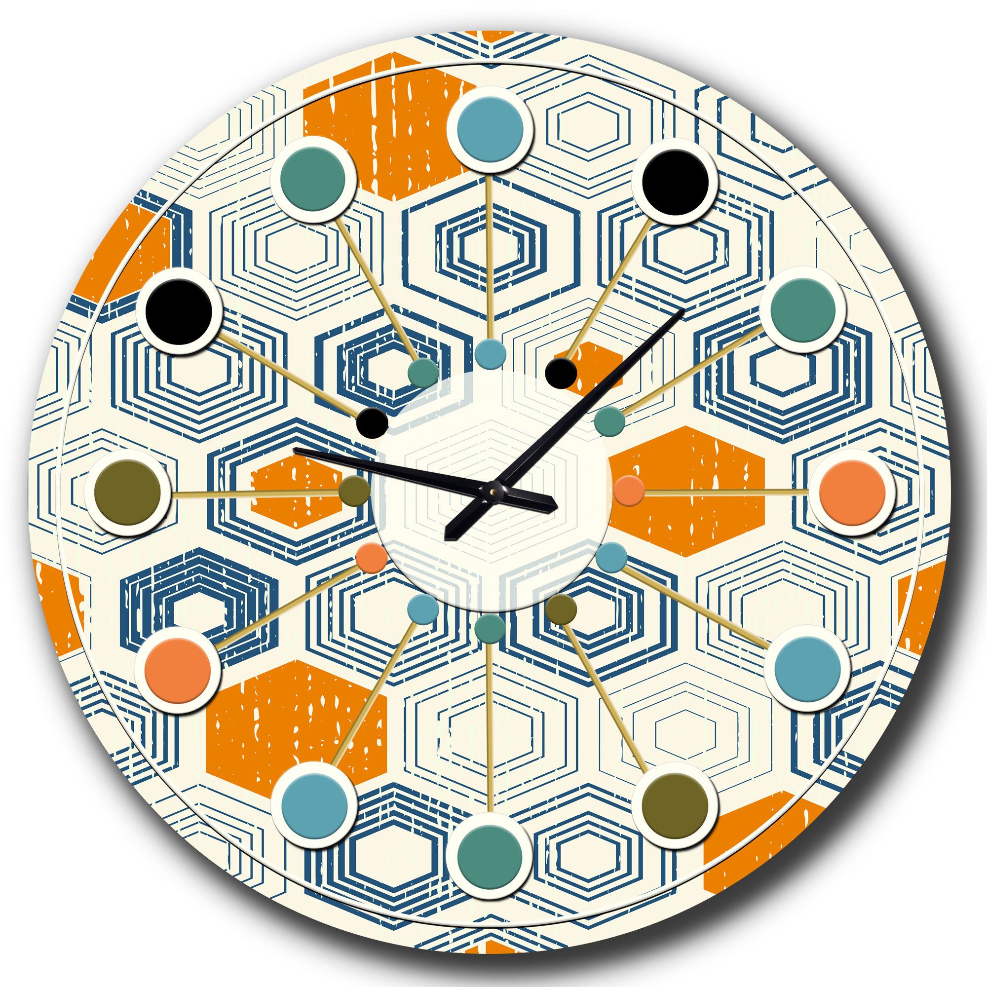 East Urban Home Retro Hexagon Pattern IX - Mid-Century Modern wall ...