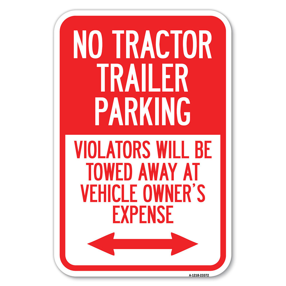 SignMission Parking Restriction Sign No Tractor Trailer Parking ...