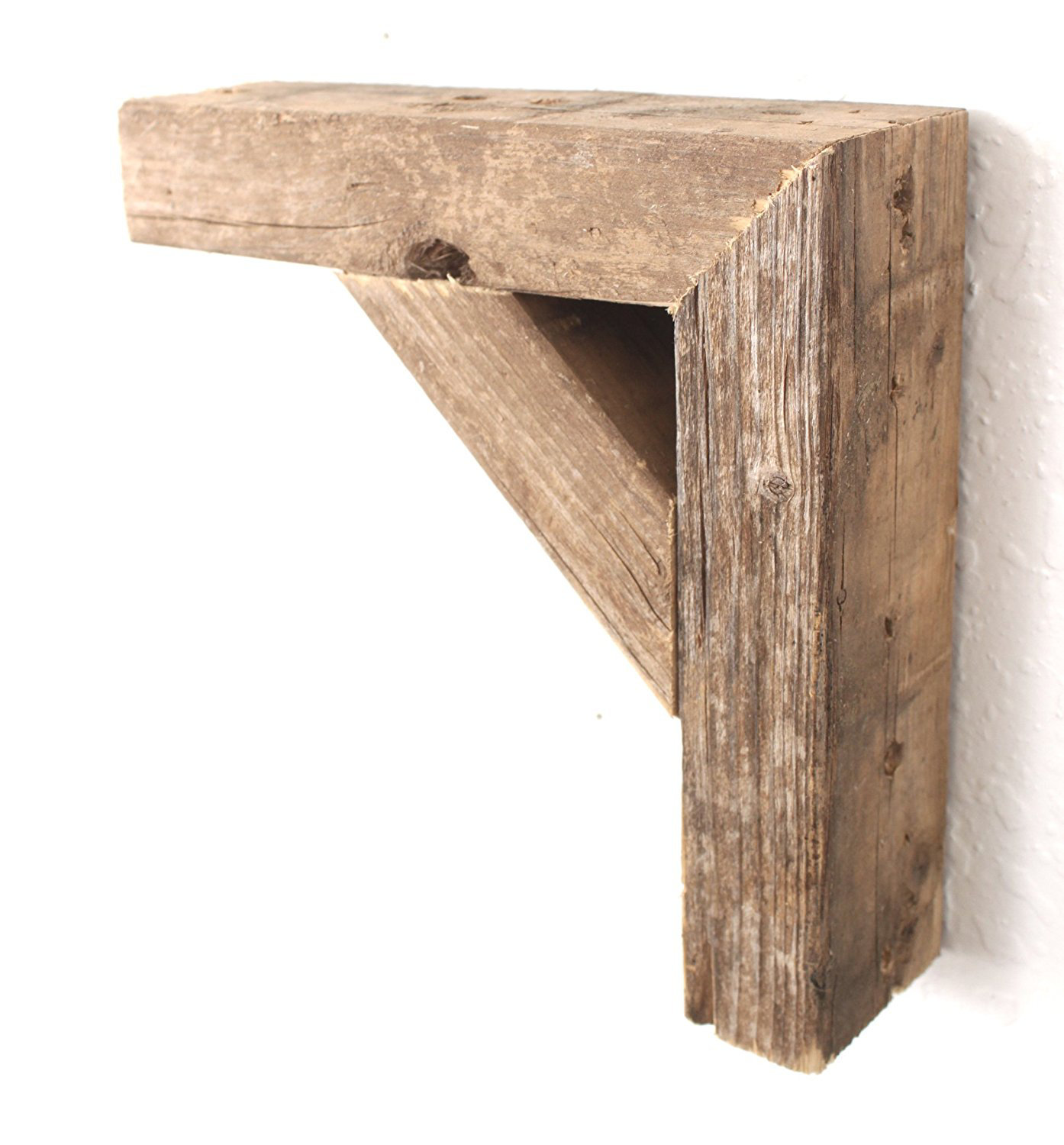 Gracie Oaks Suresh 2 Piece Triangle Cedar Solid Wood Bracket Shelf ...