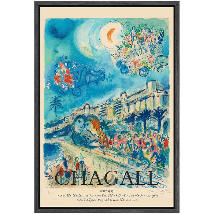 SIGNLEADER Crescent Moon Pastel Floral Landscape by Marc Chagall ...