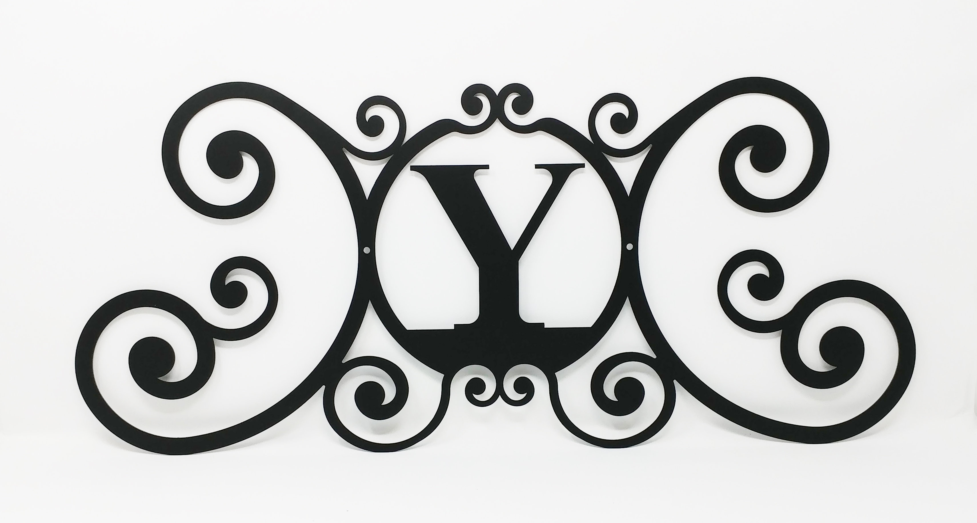 Village Wrought Iron Letter Y 1-Line Wall Address Plaque | Wayfair