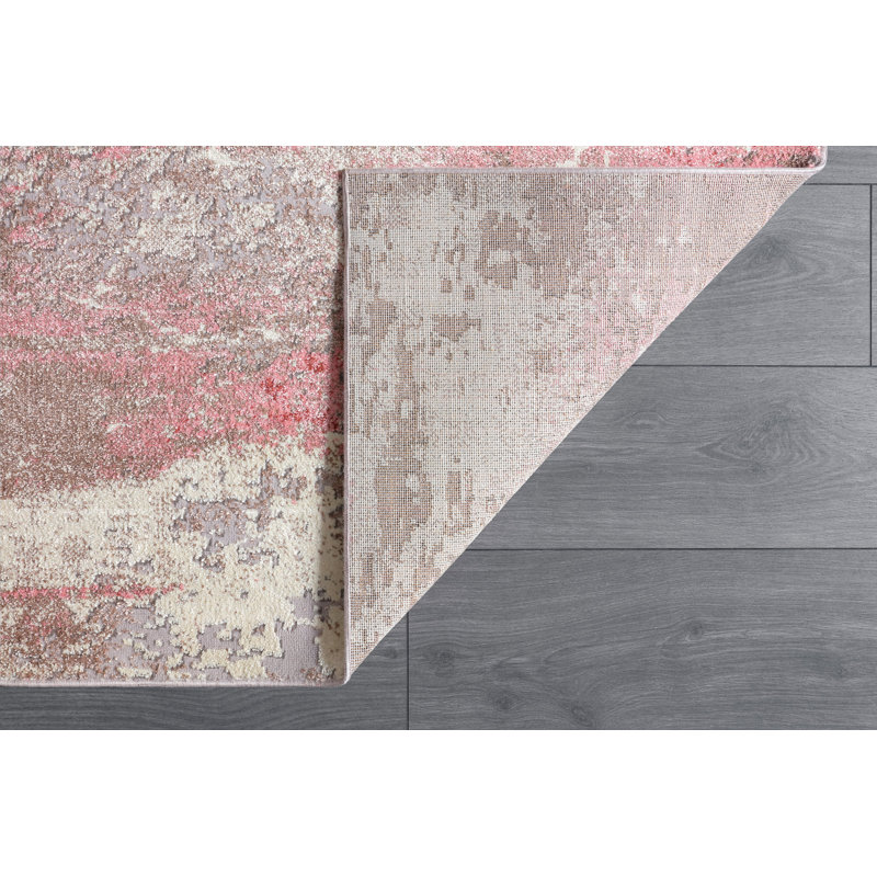 17 Stories Prague Cream/Pink Rug & Reviews | Wayfair