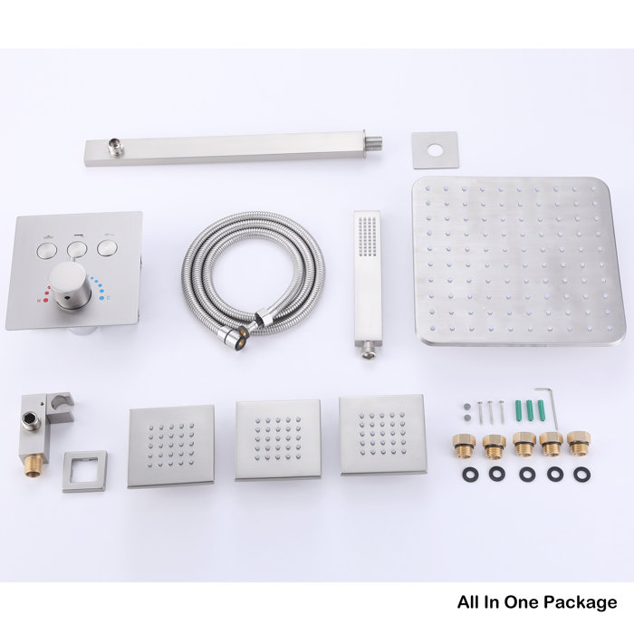 Homein Luxury Complete Shower System with Rough-in Valve & Reviews ...