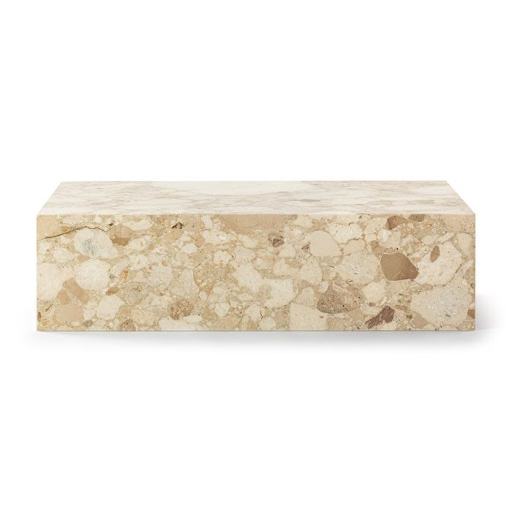 BETACH Genuine Marble Coffee Table Beige - Breccia Marble | Wayfair