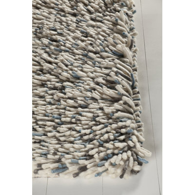 17 Stories Sharene Handmade Wool Blue/Cream/Dark Gray Rug & Reviews ...