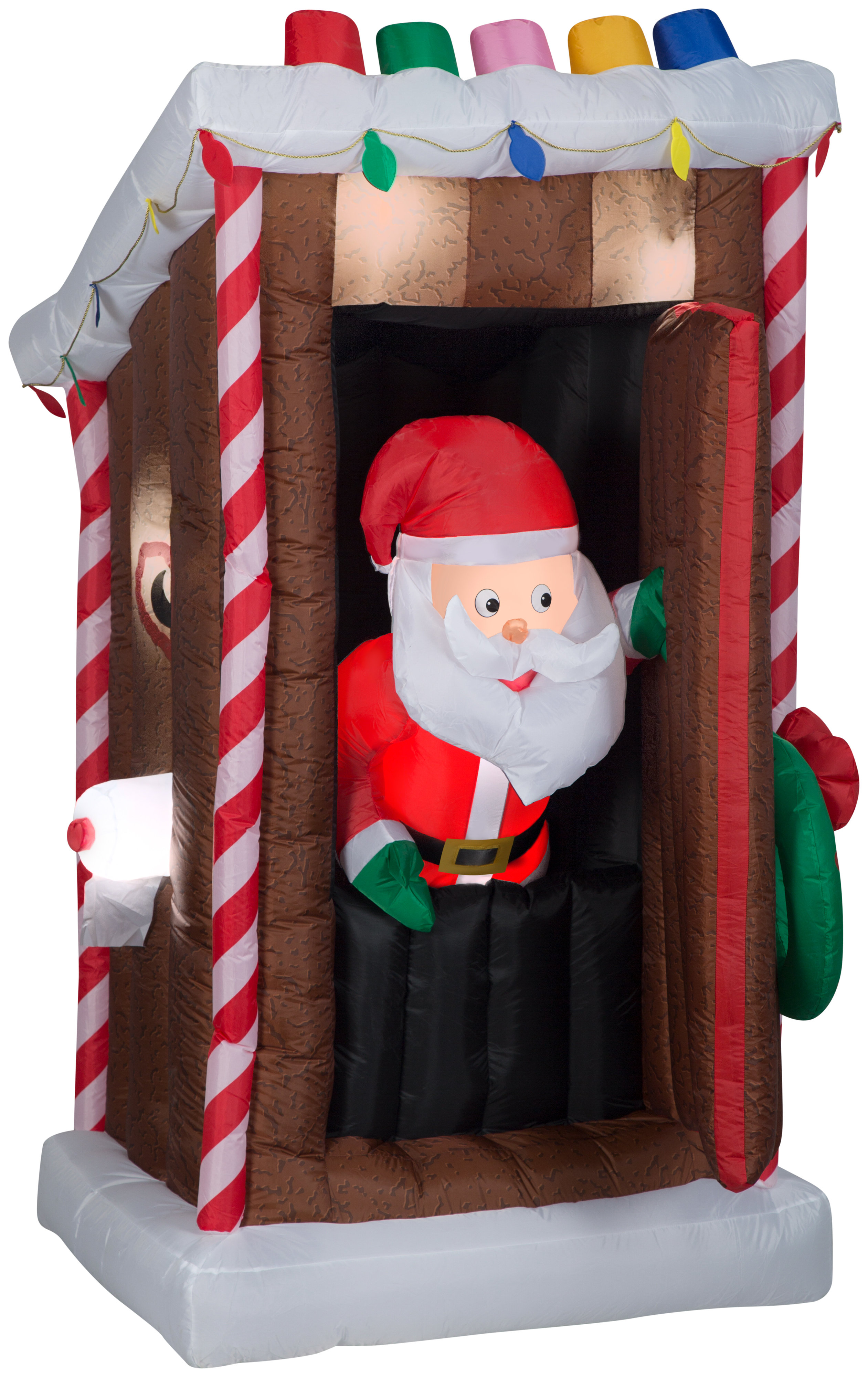 Gemmy Industries Animated Airblown-Santa's Outhouse | Wayfair