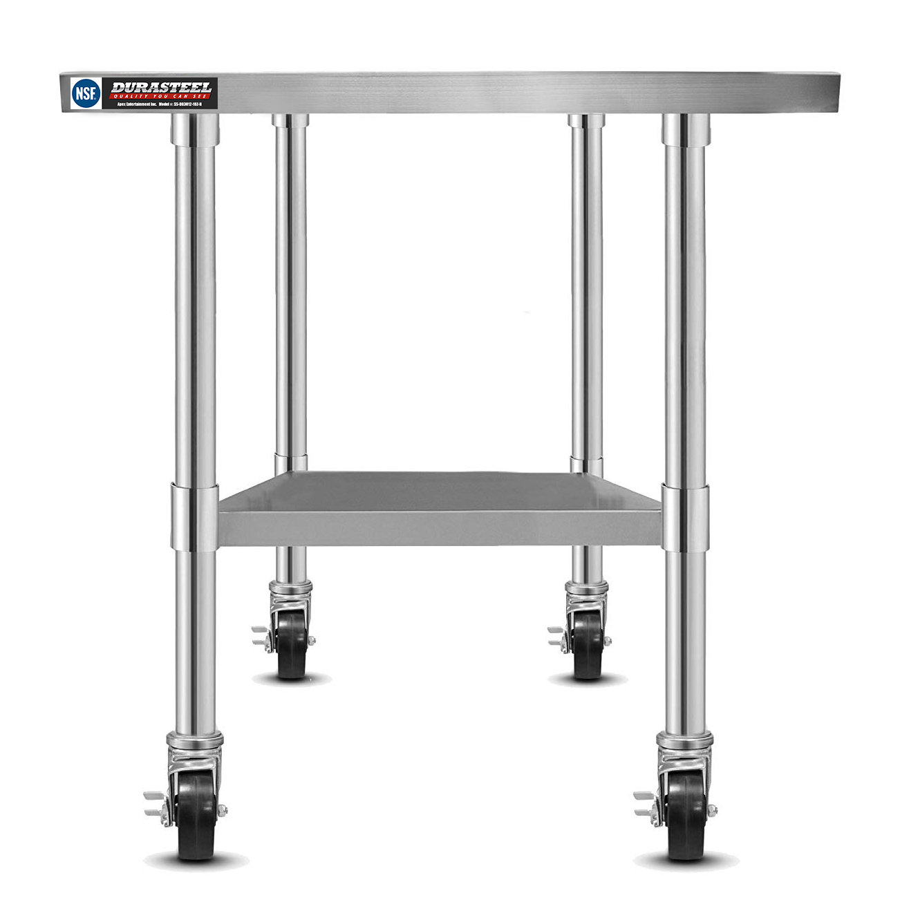 DuraSteel Stainless Steel Work Table with Undershelf / Size: 34" H x 12 ...