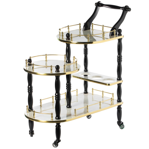 Rosdorf Park Grasso Wood Bar Cart & Reviews | Wayfair