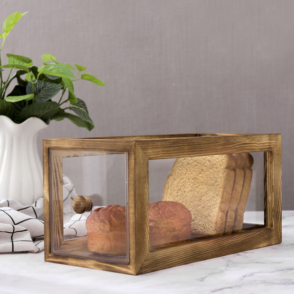 MyGift Wood Frame Clear Bread Loaf Storage Box | Wayfair
