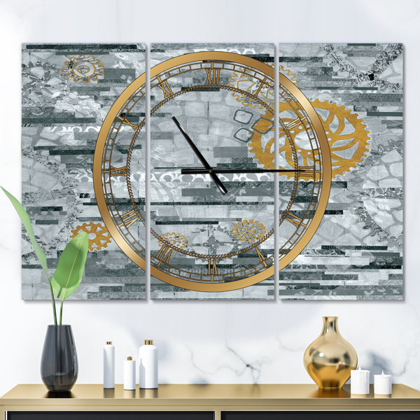 East Urban Home Modern Gold Timetable II - Traditional wall clock | Wayfair