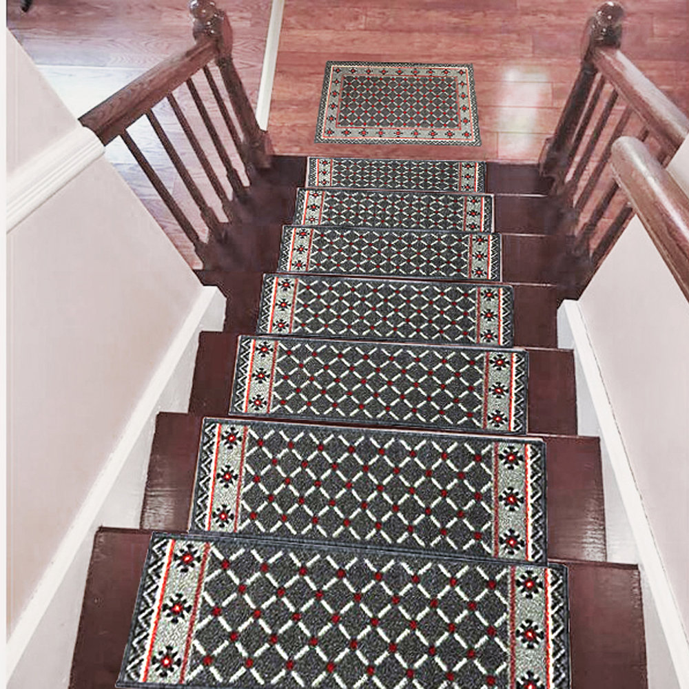 GloriaRug Gloria Indoor Skid Resistant Gray Stair Tread & Reviews | Wayfair