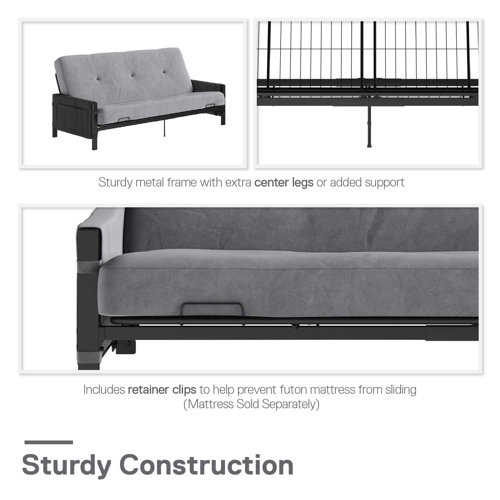 The Twillery Co.® Maywood Full 76'' Wide Futon Frame & Reviews | Wayfair