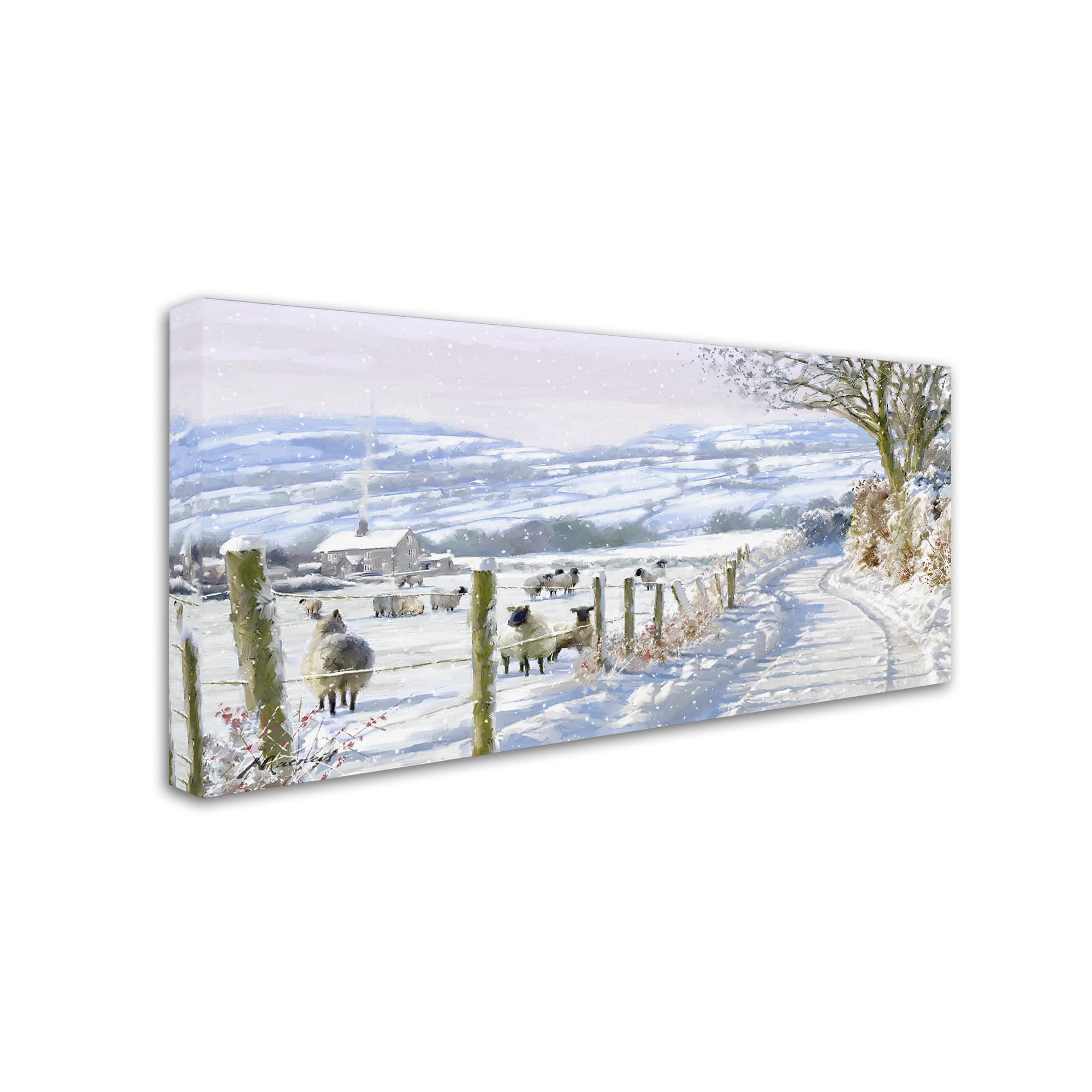 Trademark Art The Macneil Studio Snowy Landscape by The Macneil Studio ...